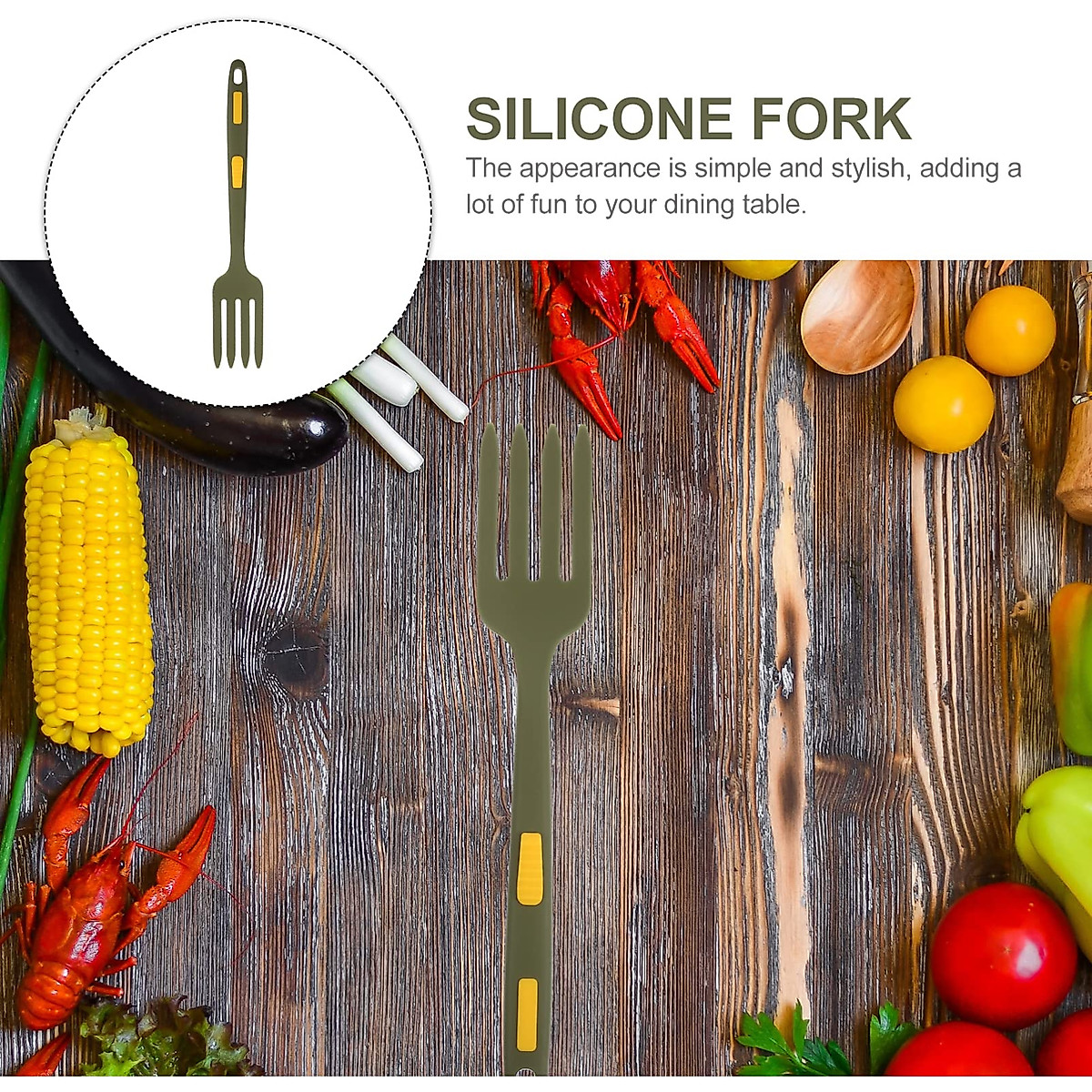 2Pcs Silicone Flexible Fork, Heat-Resistant Cooking Fork, Dishwasher Safe - Kitchen Non Stick Fork for Mix Ingredients, Whisk Eggs