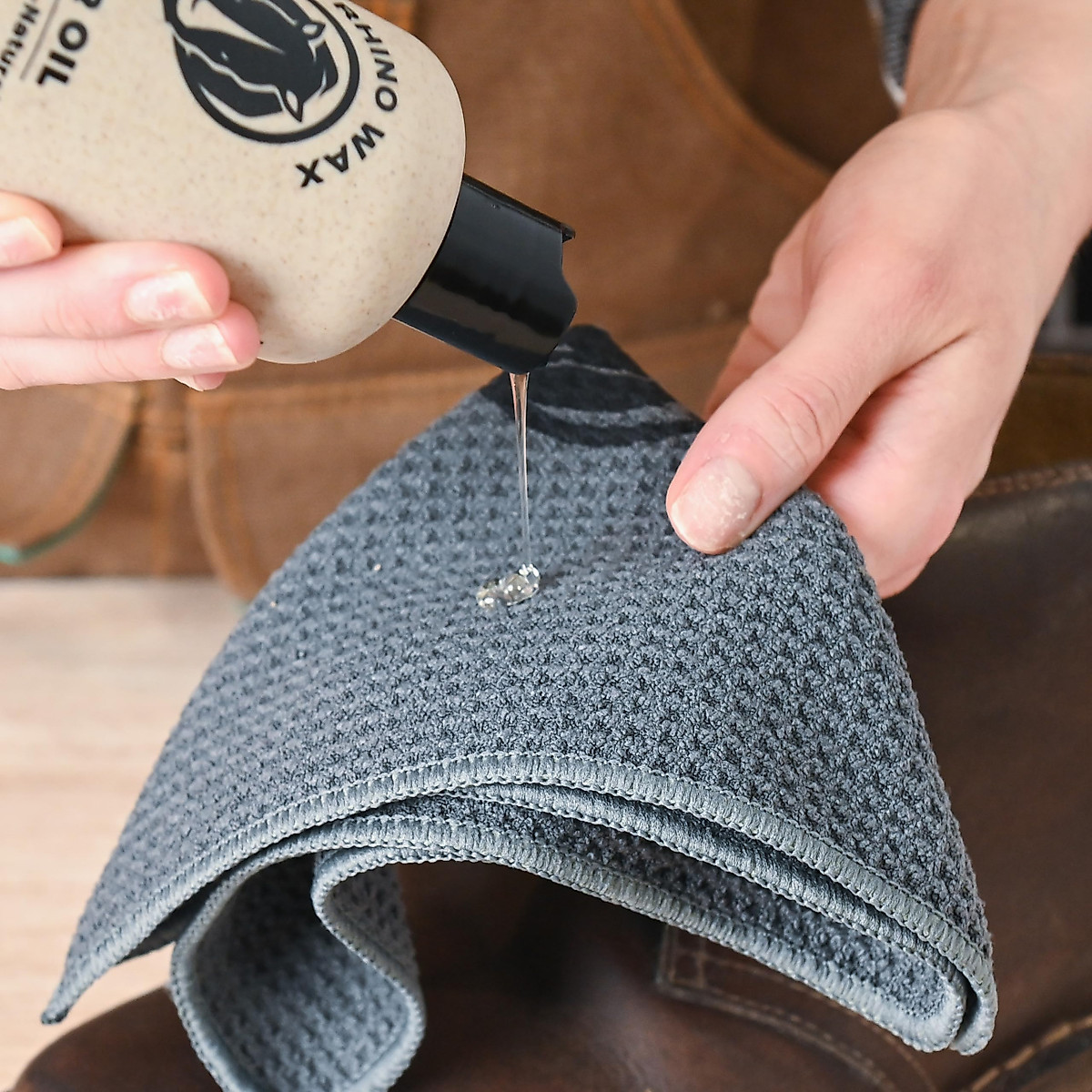 Rhino Wax - Complete Leather Cleaning and Conditioning Kit (Oil + Conditioner + Cleaner + Waterproofing Wax + Brushes + Cloths) - Cleans, Revitalizes and Protects Leathers - Proudly Made in The USA