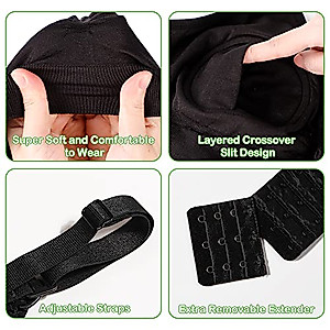 haakaa Pumping Bra Hands Free Maternity Bras for Breastfeeding Adjustable & No Underwire Breast Pump Bra and Nursing Bras with Extra Bra Extenders & Clips Breastfeeding Essentials (Black, X-Large)