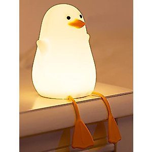 Ammonite Nursery Night Light, Cute Silicone Duck Lamp for Kids, Soft Silicone Kids Nursery Nightlight USB LED Touch Lamp Kids Bedroom Decor as Xmas Birthday Gifts for Boys Girls