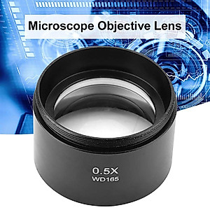 0.5X Auxiliary Objective Lens,Stereo Microscope Objective Lens,Microscope Objective Lens for Industry Video Microscope,48mm Mounting 0.5X Objective Lens,Double The Magnification