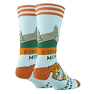 ooohyeah Funny Crew Socks for Men Nature Lover Socks Dress Cotton Socks Novelty Cool Socks, Explore More, Shoe Size 6 to 12