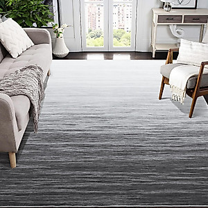 Zacoo Area Rugs 9x12 Living Room Machine Washable Rugs Grey Ombre Rug Throw Rugs Non Slip Rugs for Bedroom Soft Rug with Rubber Backing Stain Resistant Carpet Large Rug 9'x12' Grey