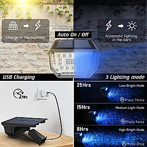 Hamenlo Solar Spot Lights Outdoor, 43 LEDs Outdoor Solar Landscape Spotlights IP67 Waterproof Adjustable 2-in-1 Solar Outdoor Landscape Lighting for Garden Yard Porch Walkway Pool Patio 2Pack Blue