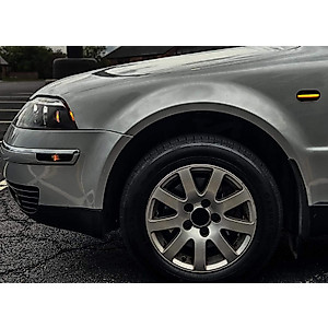 iJDMTOY Smoked Lens Amber Full LED Front Side Marker Light Kit Compatible With Volkswagen MK4 Jetta GTI R32 Beetle etc., Powered by 15-SMD LED, Replace OEM Sidemarker Lamps