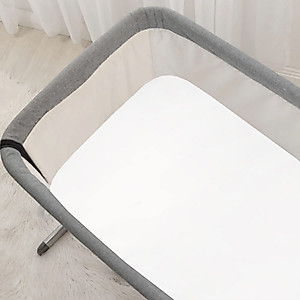 Cozysilk 100% Mulberry Silk Cradle Sheets Fitted 18x36x4 - Great for Baby Hair, Fits Most Bedside Sleeper Bassinets Pad Mattress - Soft Silky for Girls Gift for Newborn and Infant, White