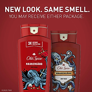 Old Spice Body Wash for Men Wild Collection Krakengard Scent Pack Of 4, citrus, 21 Fl Oz