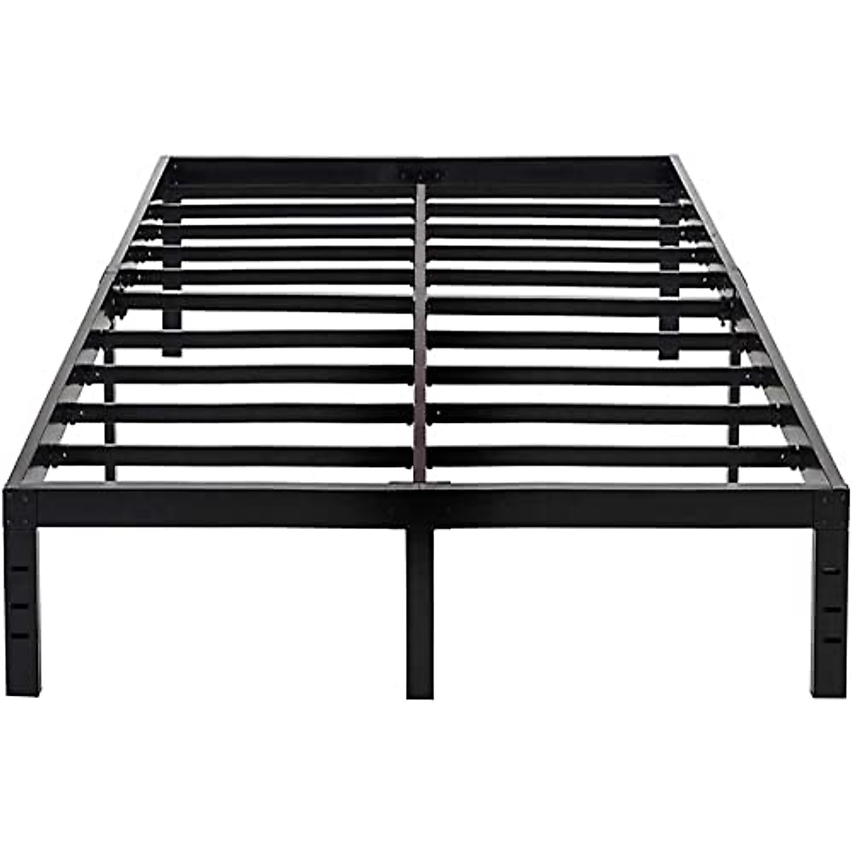 OmiNight 14 inches High Queen Bed Frame 3500lbs Heavy Duty Steel Slat Support Metal Platform No Box Spring Needed Noise Free-Black