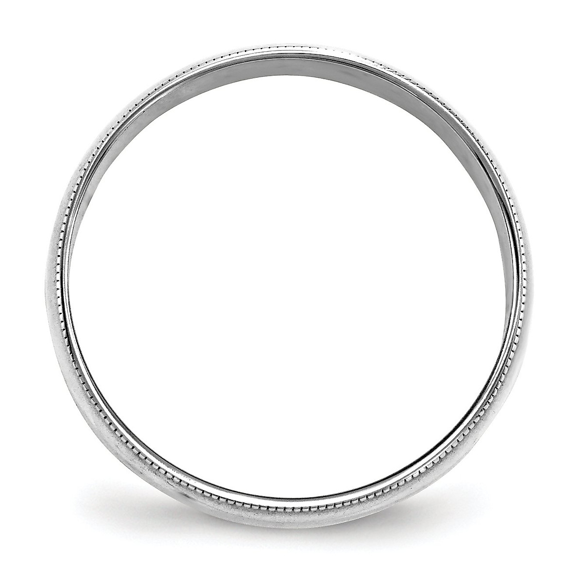 Solid 14k White Gold 6 mm Lightweight Milgrain Wedding Band Ring Size 11