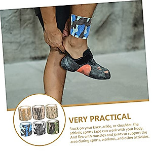 CLISPEED 6pcs Sports Tape Camo Tape Elastic Bandages Elastic Wrap Bandages First Aid Tape Sticky Bandage Wrap Stretchy Bandage Fitness Wrap Tapes Adhesive Muscle Tapes Cohesive Bandage Tape