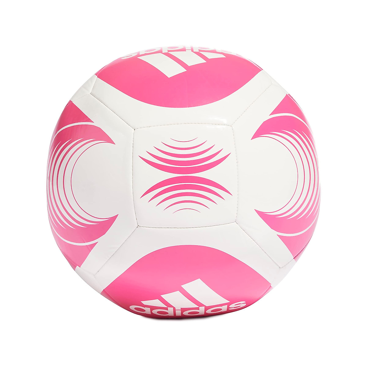 adidas Unisex Starlancer Club Soccer Ball, White/Shock Pink, 5