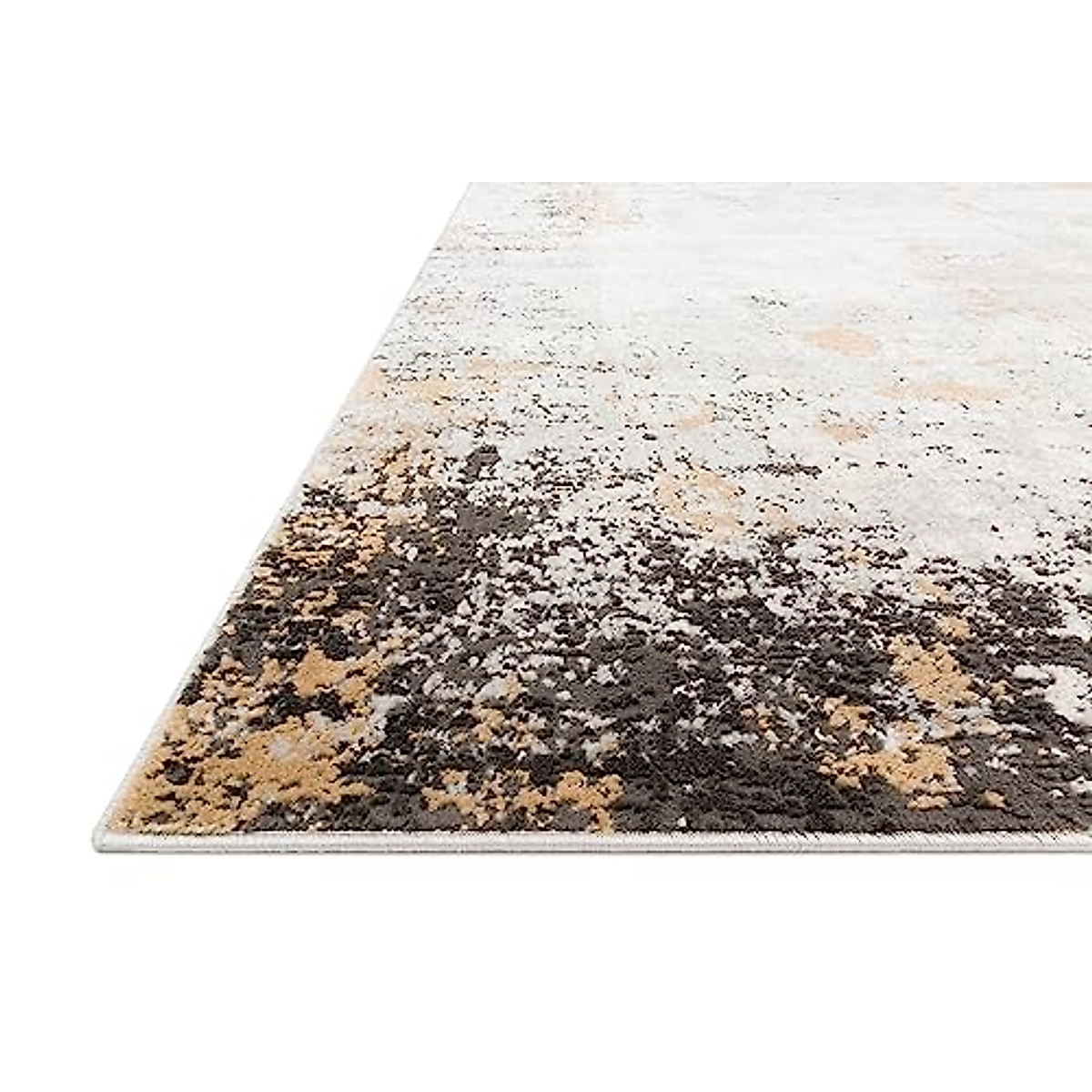 Loloi II Alchemy Collection ALC-02 Contemporary Accent Rug 2'-8" x 4' Granite/Gold Rectangular 0.25" Thick