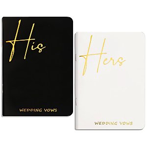 YIJIAGUO Vow Books His and Hers, Wedding Vow Books for Bride and Groom, Registry Ideas Essential for Engagement Gift Addition, Aniversaries, Couples Shower Keepsake, 5.5" X 4"- Black & White ﻿