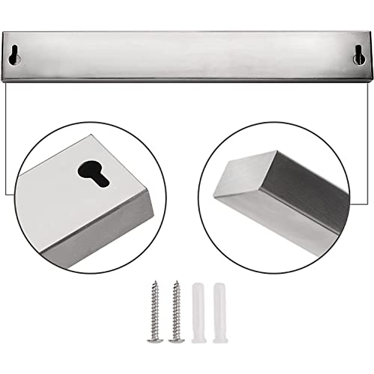 Enkrio 10 Inch Magnetic Knife Strip No Drilling - Upgraded Stainless Steel Magnetic Knife Holder for Wall with 3M Type, Magnet Knife Strip Bar Rack for Kitchen Utensil & Tool Holder