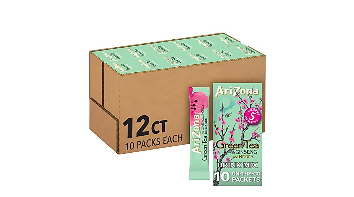 AriZona Green Tea with Ginseng and Honey Naturally Flavored Powdered ...