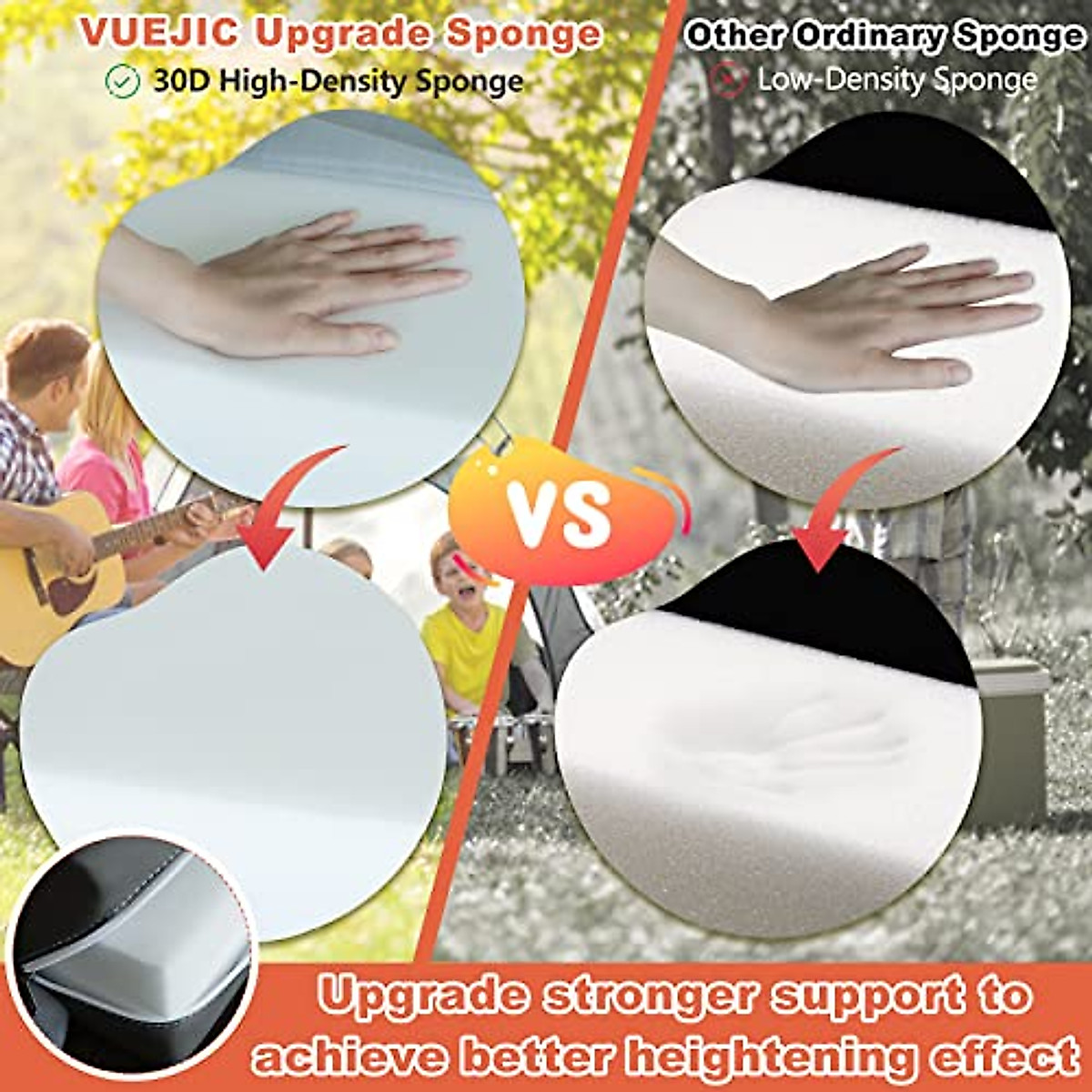 Toddler Booster Seat for Dining Table, VUEJIC Kids Waterproof Booster Seat, Double Safer Adjustable Straps&Non-Slip Bottom, Portable Travel Chair Cushion (Dark Grey)