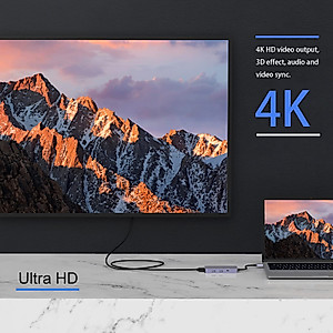 USB C Hub HOPDAY USB C to HDMI Dual Monitor USB C Adapter with 4K HDMI, 100W PD Charging, USB 3.0/2.0, SD/TF Card Reader Lenovo Laptop,Surface Pro