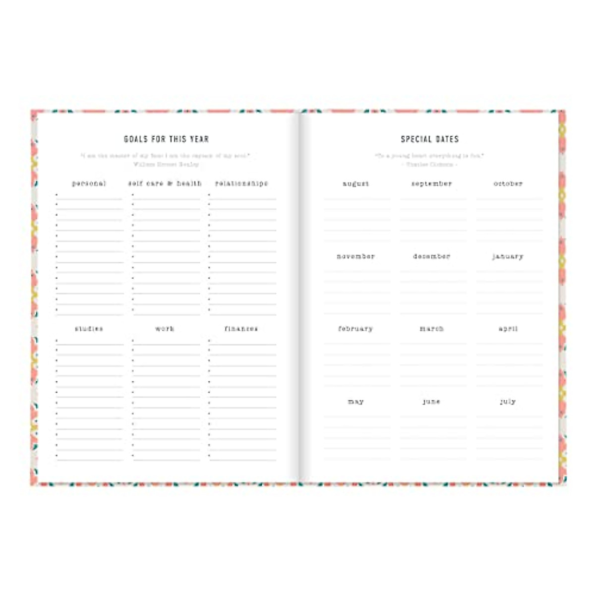 Letts of London Morocco Academic Weekly/Monthly Planner, August 2023 to July 2024, Week-to-View, Sewn Binding, Multilingual, A5 Size, 8.25" x 5.875", Coral (C031812-24)