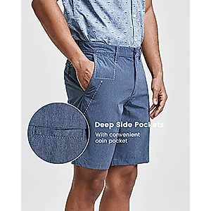 maamgic Men's Slim-fit Golf Shorts 9" Inseam Amphibious Casual Shorts Stretch Quick Dry Daily Casual Wear Navy