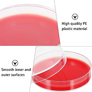 Baluue 10pcs Plastic Petri Dishes, Nutrient Agar Plate Sciences Nutrient Agar Petri Dishes Biological Dish Science Project Kit Supplies for Mushroom Petri Projects Red