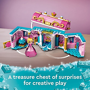 LEGO Disney Princess Aurora, Merida & Tiana’s Enchanted Creations 43203 Diamond Dress Set with 2 Buildable Jewelry Boxes, Pencil Holder, DOTS Bracelet and Mini-Dolls
