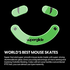 Superglide - Fastest and Smoothest Mouse Feet/Skates Made with Ultra Strong Flawless Glass Super Fast Smooth and Durable Sole for Razer Viper V2 Pro [Green]