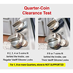 Vadiff Silicone Gas Stove Child Safety Knob Locks | Oven Knob Guard (5Pk)(Red)