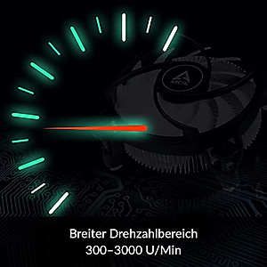 ARCTIC Alpine 17 LP - Low-Profile Intel CPU Cooler, Intel LGA 1700, 92 mm PWM Fan, Low Installation Height: 42.9 mm, 4-pin Connection, 300-3000 RPM, Tool-Free Push-pin Installation, Top Blower