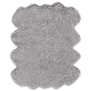 Abacasa Gloss Dark Grey Faux Fur Area Rug