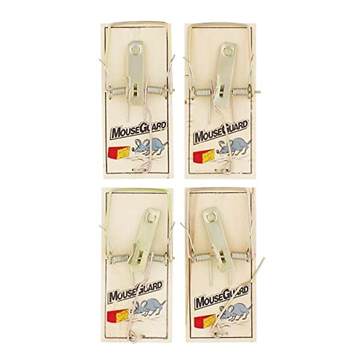 Pestguard Classic TM2 Wooden Mouse Traps – (Pack of 4) Effective, Reusable, and Humane Solution for Mouse Control. Eco-Friendly and Cost-Effective. Includes Bait Trigger Mechanism