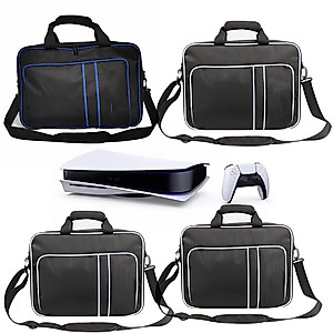 Storage Bag Compatible for PS5, for PS5 Carry Case Travel Bag Nylon Case Cover Compatible for PS5 Digital Edition Console Bag Backpack Gaming Accessories (blue)