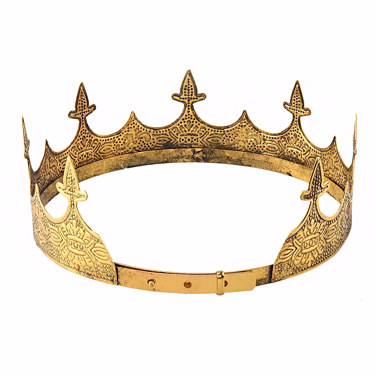 Crown Hair Jewelry Royal King Diadem Men Metal Big Tiaras For Wedding Prom Bridal Party Halloween Costume Christmas Gifts(Dark Gold)