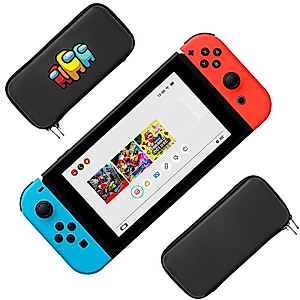 oqpa for Carrying Case for Nintendo Switch/ Switch OLED Travel Carry Cases for Girls Boys Kids Cute Kawaii Cartoon Character Anime Protective Hard Shell Cover Storage Bag, (BlackH)