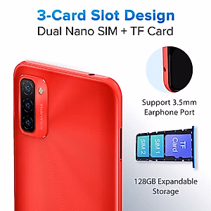 Ulefone Note 12 Unlocked Cell Phone, 4G Unlocked Smartphone, 6.82” Ultra-Large Screen with Slim Structure, 7700mAh Battery, 4+128GB, 3-Card Slot, Face Unlock/Fingerprint Recognition, Red