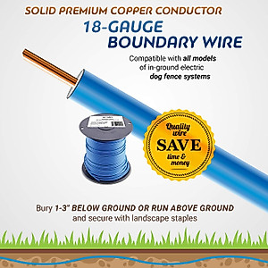 Educator 18 Gauge Boundary Wire for E-Fence Underground Fence Containment System for Dogs Premium Pure Solid Copper Outdoor/Direct Burial Waterproof Wire, 500'