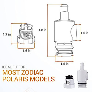 Canamax Premium D29 UWF Quick Disconnect and 9-100-9002 Pressure Relief Valve - Exact Fit for the Polaris 180 280 380 Automatic Pool Cleaners