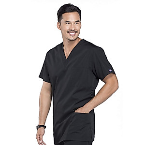 Cherokee Originals Unisex V-Neck Scrubs Shirt, Black, Medium