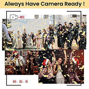 TKE OMNI 12 Inch Confetti Cannons (6 Pack) – Gold Mylar Confetti Poppers - Air Powered Party Poppers Confetti Shooters for Birthday, Wedding, Graduation, Christmas, New Year Celebrations