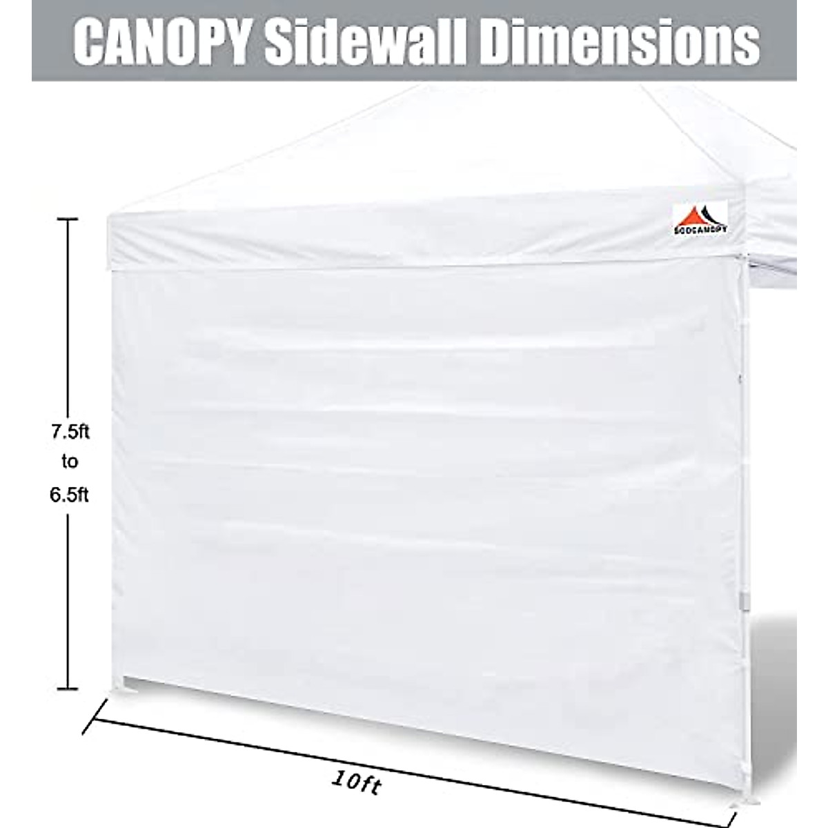SCOCANOPY SideWall for 10x10 Canopy Frame, 3 Pack SunWall Only,White
