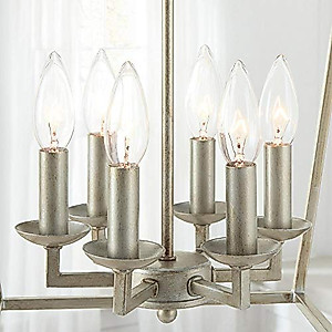Home Decorators Collection Weyburn 6-Light Antique Silver Leaf Caged Chandelier