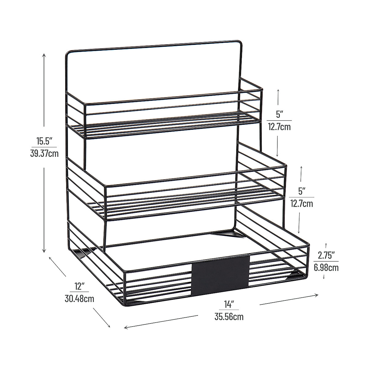 Mind Reader Iron, Wire Compartment Organizer, Storage for Syrup, Wine, Dressing, Black-12 Capacity, One Size, 12 Bottle Holder