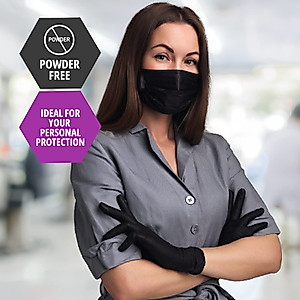 MED PRIDE Black Nitrile Examination Gloves Large [Box of 50]- 4 Mil Thick Disposable Latex/Powder-Free Surgical Gloves For Doctors Hospital & Home Use