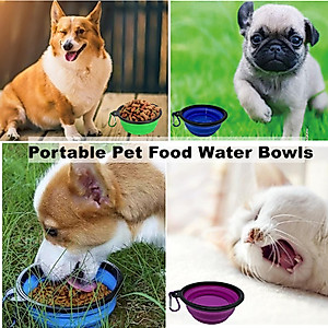 Collapsible Bowls Dog Pet Bowl, 4 Pack for Cats Dogs Travel Bowl Portable Foldable Pet Feeding Watering Dish Pet Supplies for Walking Parking Traveling Camping with 4 Carabiner Clip
