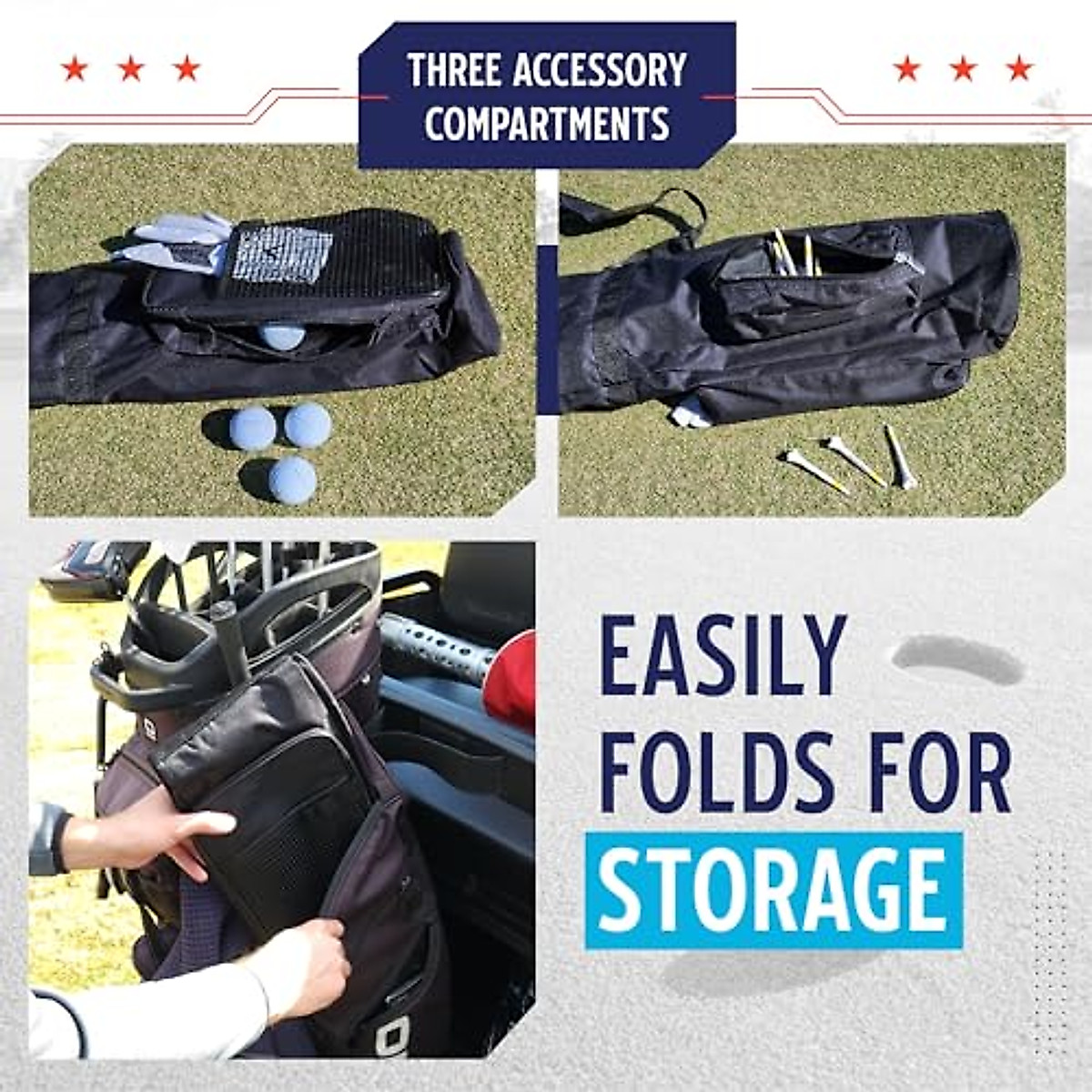 Murray Sporting Goods Golf Sunday Bag | Black Lightweight Travel Carry Sunday Golf Bag with Cushioned Shoulder Strap for Driving Range Practice Easy Transport - for Beginners, Youth, Adult or Seniors