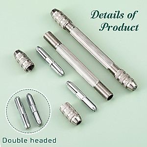 Double Ended Pin Vise DIY Hand Drill Pin Vise Resin Drill Wire Twisting Tools with Copper Collet Copper Drill Jewelry Making Tools for DIY Hairpin Keychain Bracelets Necklace (4 Pieces)