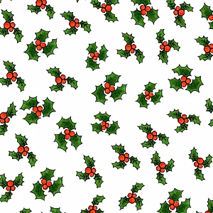 Loralie Designs Lotsa Holly White Fabric by The Yard for Quilting