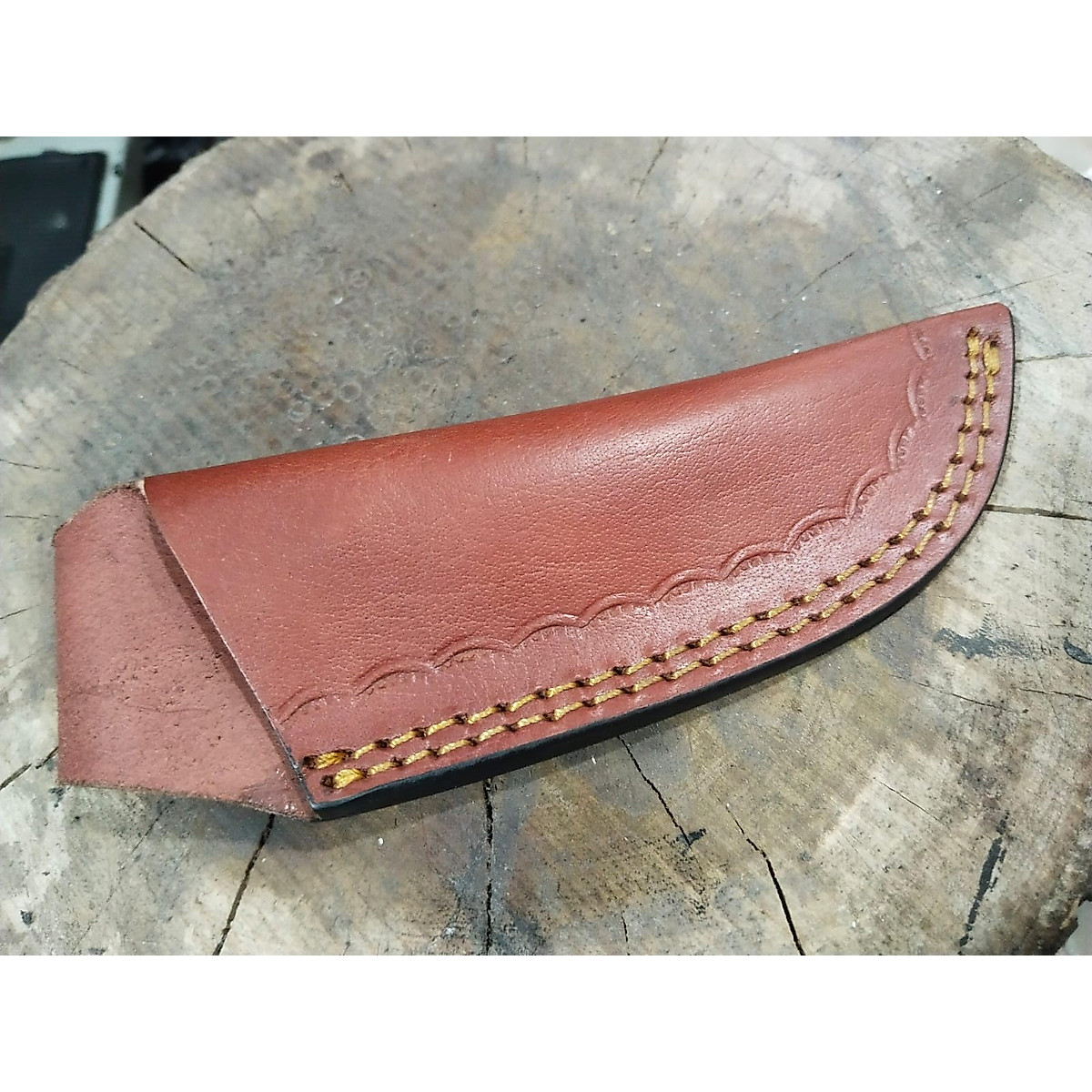 Generic Leather Sheath with Hand Stitching, Brown