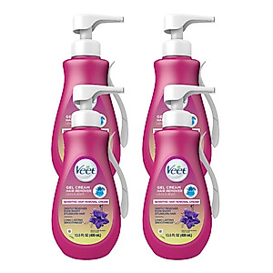 Veet Gel Hair Remover Cream, Sensitive Formula, 13.5 oz (Pack of 4)