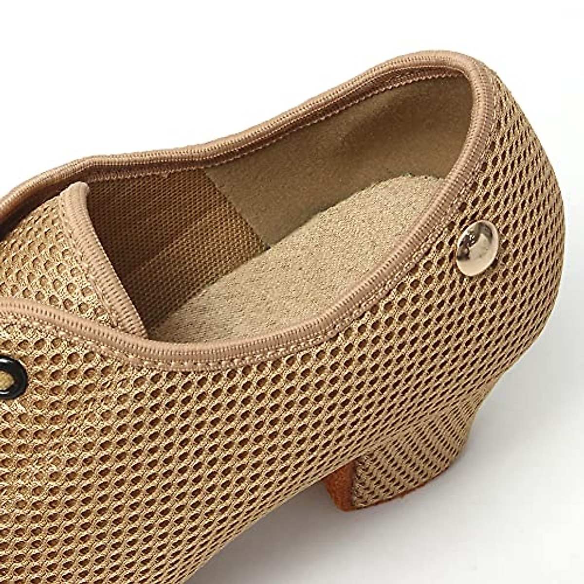RUYBOZRY Women&Men Latin Dance Sneakers Lace-up Practice Closed Toe Modern Ballroom Salsa Teaching Low Heel Split Sole Dancing Shoes,Model-708W-LDDMD,Brown,7.5 US
