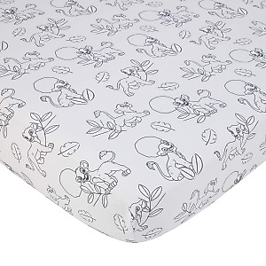 Disney Lion King Leader of The Pack Grey, Sage, Ivory and Yellow 3 Piece Nursery Crib Bedding Set - Comforter, Fitted Crib Sheet, and Crib Skirt